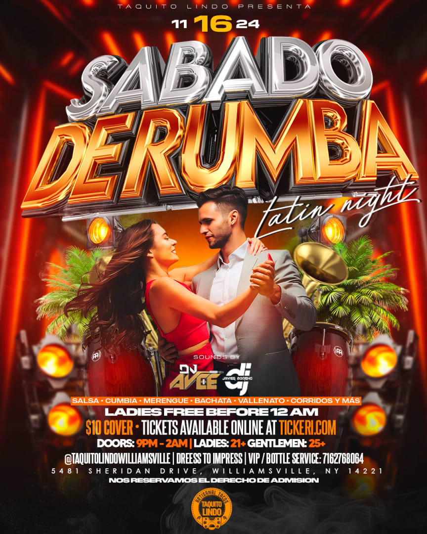 SABADO DE RUMBA • LATIN NIGHT Tickets Boletos at TAQUITO LINDO ...