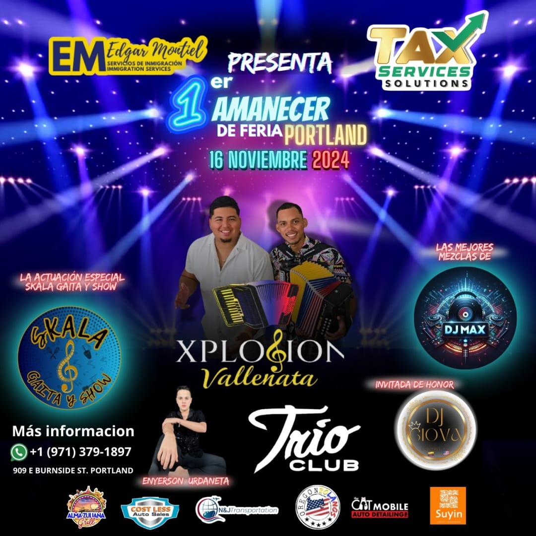 1ER AMANECER DE FERIA PORTLAND - XPLOSION VALLENATA -SKALA GAITA Y SHOW ...