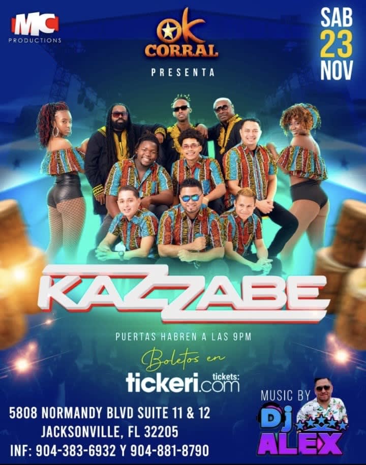 KAZZABE EN VIVO - JACKSONVILLE, FL (OK CORRAL) Tickets | Boletos - OK ...