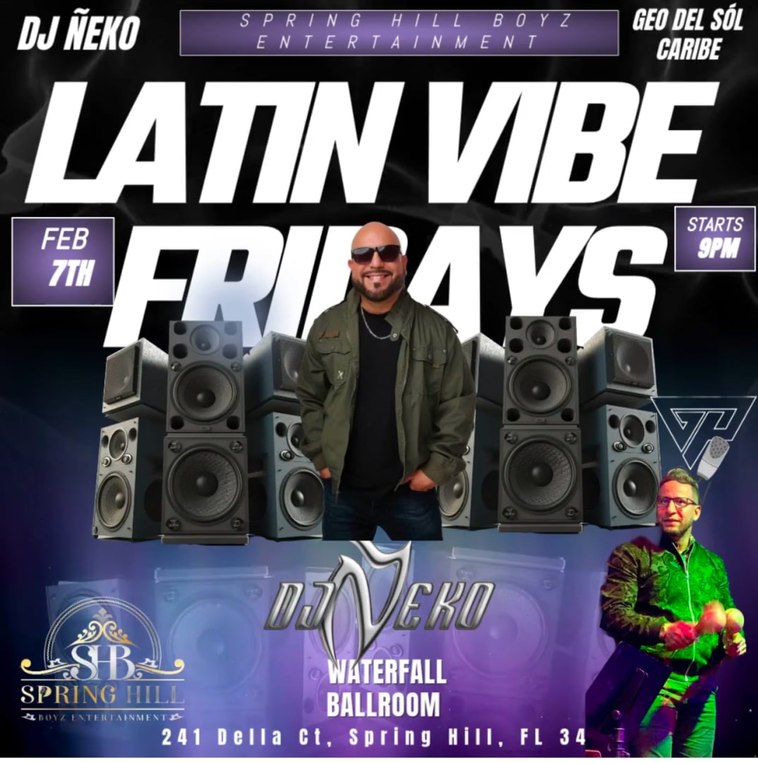 Latin Vibes Friday Tickets | Boletos - Waterfall Ballroom, Spring Hill ...
