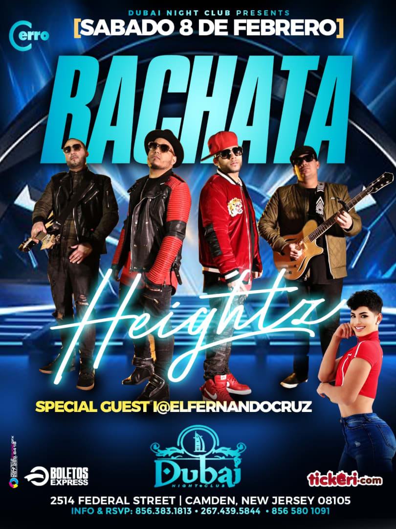 BACHATA HEIGHTZ EN VIVO ! in Camden - Tickets 2025-02-08 | Dubai Night Club