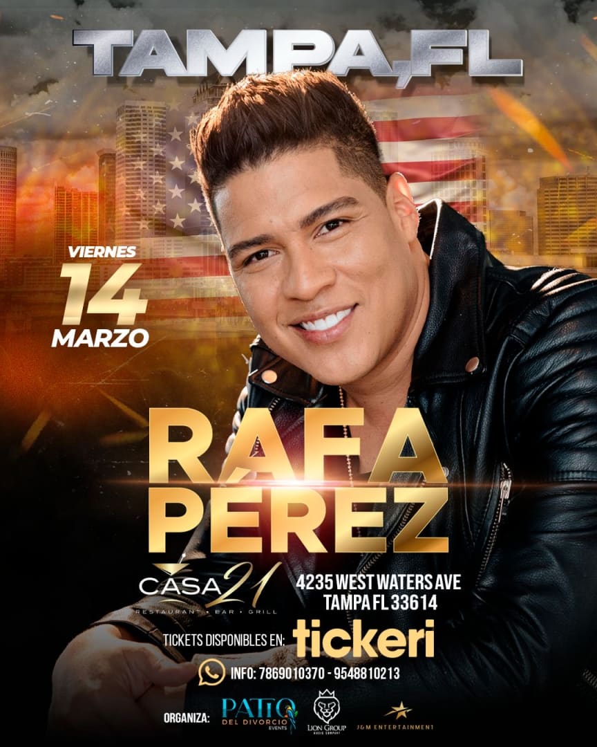 RAFA PEREZ ”CANTA VALLENATO” 🇺🇸 USA TOUR 2025-TAMPA (Florida) Tickets ...