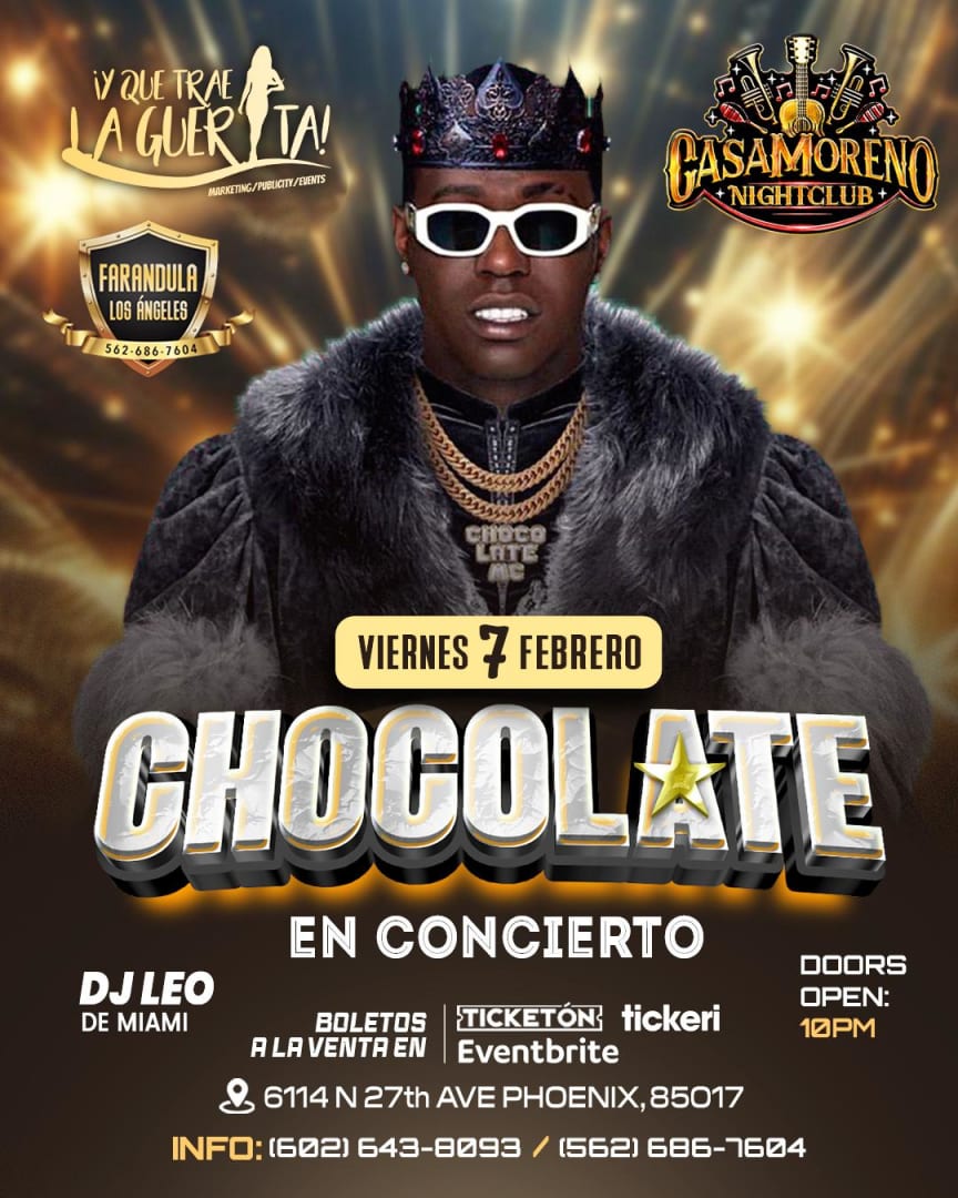 CHOCOLATE MC | EN VIVO! Tickets | Boletos - CasaMoreno Nightclub ...