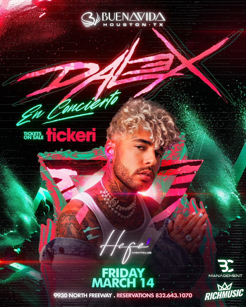 Dalex En Concierto Buenavida Htx Tickets | Boletos - Hefe Night Club ...