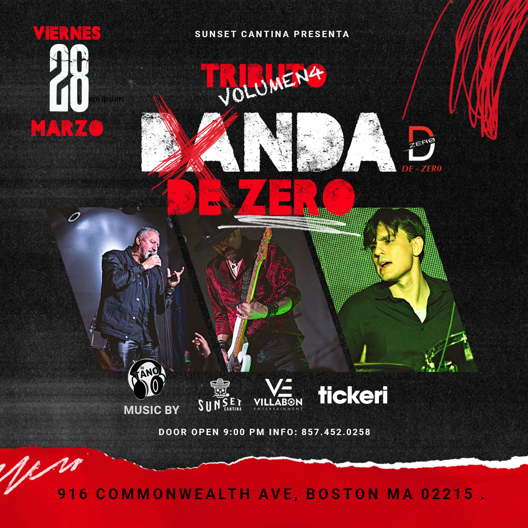 TRIBUTO VOLUMEN 4 BANDA DE ZERO Tickets | Boletos - Sunset Cantina ...