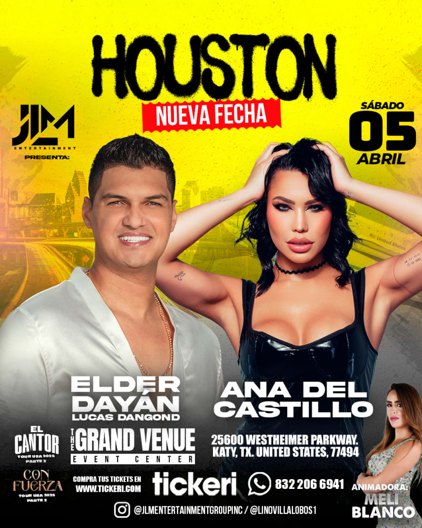 ANA DEL CASTILLO y ELDER DAYAN ¡EN CONCIERTO! - Houston (Texas) Tickets ...