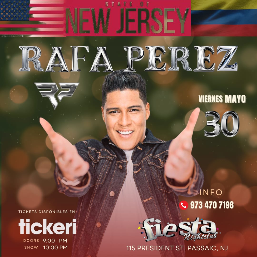 RAFA PEREZ en New Jersey Tickets | Boletos - Fiesta Night Club, Passaic ...