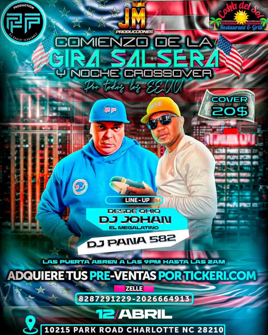 DJ JOHAN & DJ PANA 852 EN VIVO!!! Tickets | Boletos - costa del sol ...