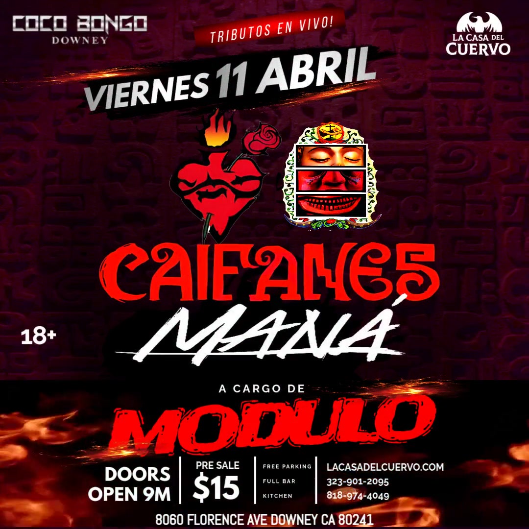 Mana, Caifanes. Tributos en Vivo en Downey Tickets | Boletos - Club ...