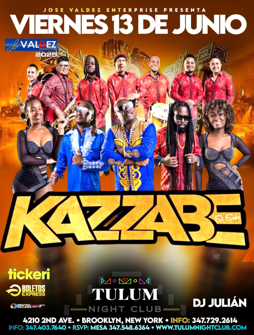 KAZZABE en concierto! Tickets | Boletos - Tulum Night Club, Brooklyn ...