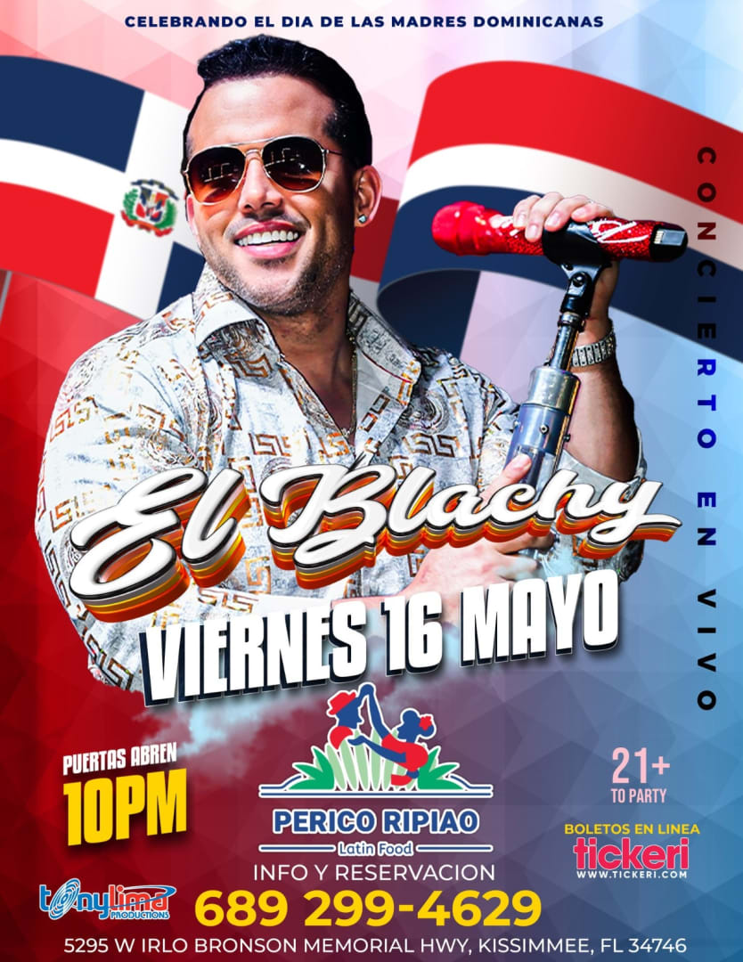 El Blachy in Kissimmee - Tickets 2025-05-16 | Perico Ripiao Latin Food