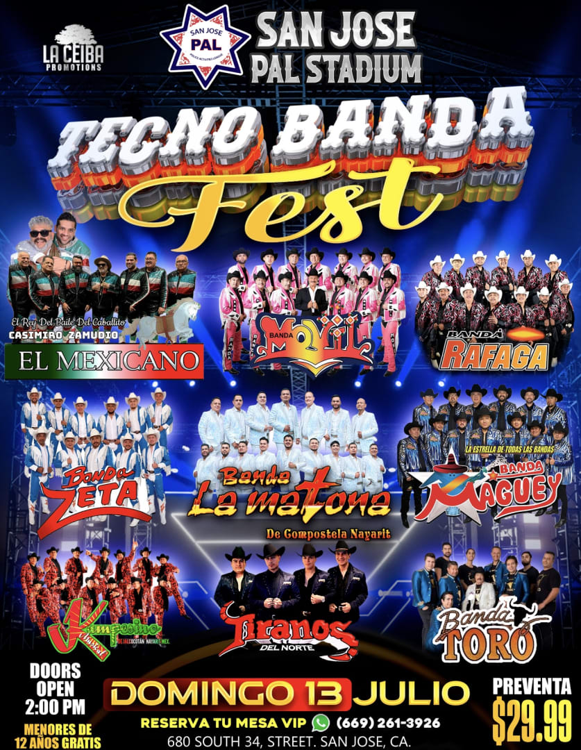 Tecno Banda Fest – San José, CA Tickets | Boletos - SAN JOSE PAL ...