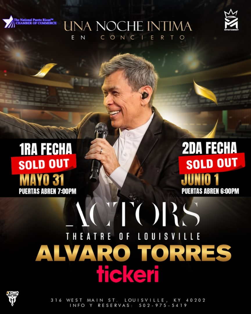 Alvaro Torres segunda función Louisville SOLD OUT Tickets | Boletos ...