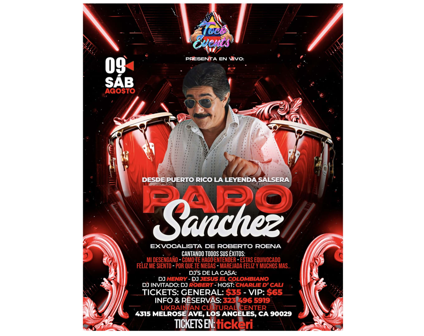 Papo Sánchez ex-cantante de Roberto Roena y Su Apollo Sound Tickets ...