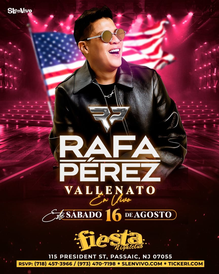 RAFA PEREZ en New Jersey Tickets | Boletos - Fiesta Night Club, Passaic ...