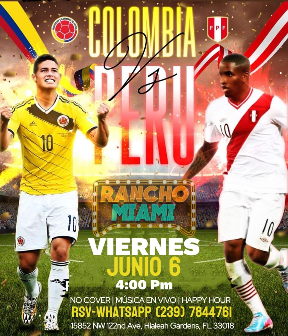 Colombia Vs Perú En El Rancho Miami Tickets | Boletos - El Rancho Miami ...