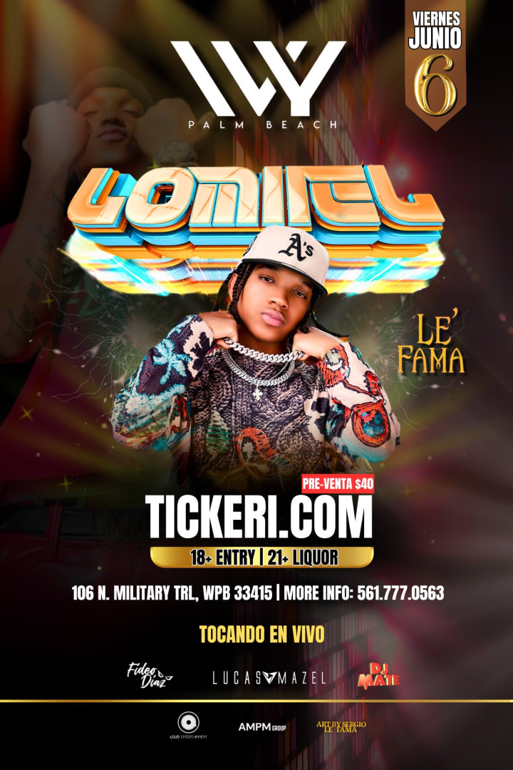 LOMIEL EN IVY PALM BEACH! Tickets | Boletos - IVY Palm Beach, West Palm ...