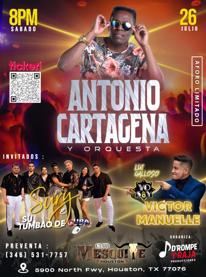 ANTONIO CARTAGENA "EL ICONO DE LA SALSA" in Houston - Tickets 2025-07 ...