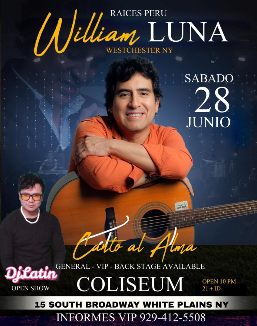 WILLIAM LUNA EN CONCIERTO in White Plains - Tickets 2025-06-28 | Coliseum