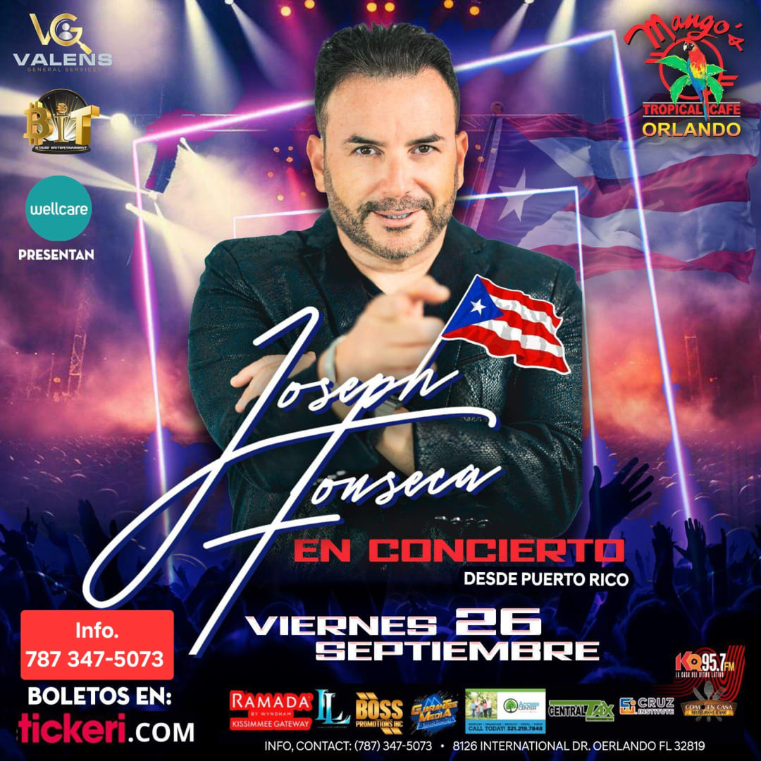 Joseph Fonseca El Concierto Tickets | Boletos - Mango's Tropical Cafe ...