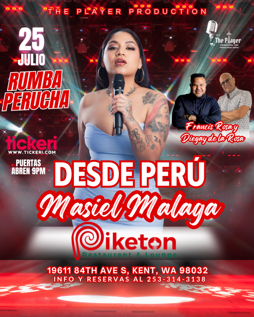 Masiel Málaga en Seattle in Kent - Tickets 2025-07-25 | El Piketon ...