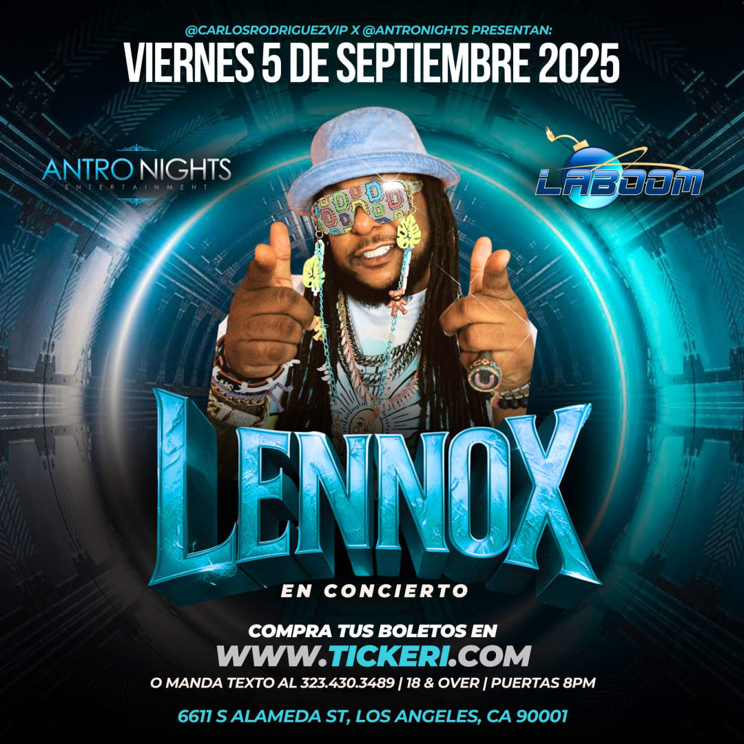 LENNOX en LA BOOM de Los Angeles! in Los Angeles - Tickets 2025-09-05 ...