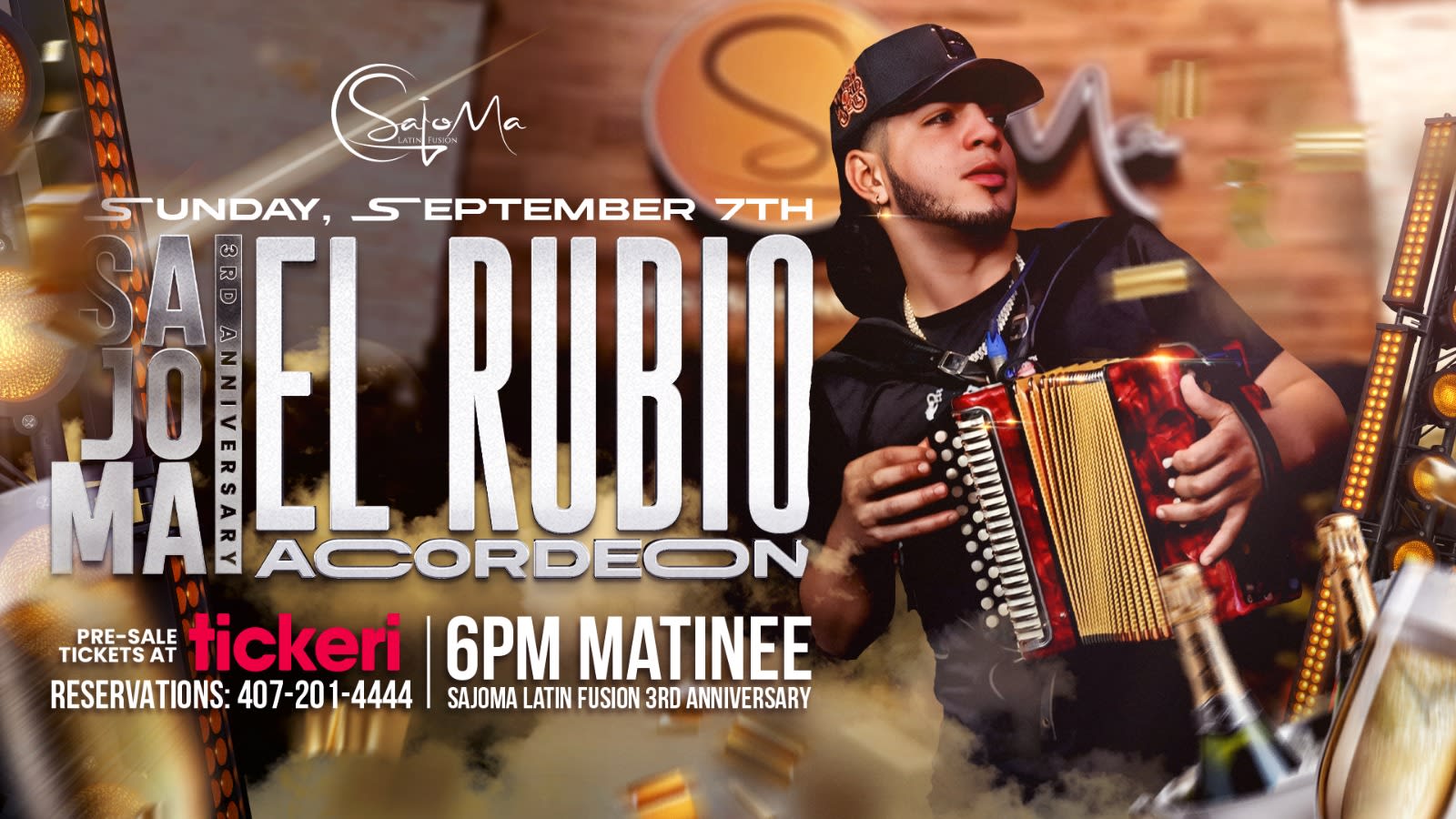 EL RUBIO ACORDEON in Kissimmee - Tickets 2025-09-07 | Sajoma Latin Fusion