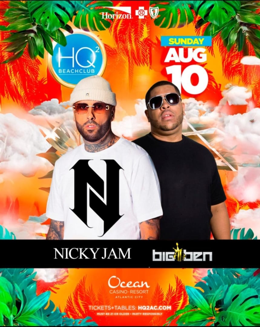 HQ2 Pool Party Nicky Jam & Friends Live At HQ2 Beachclub Tickets ...