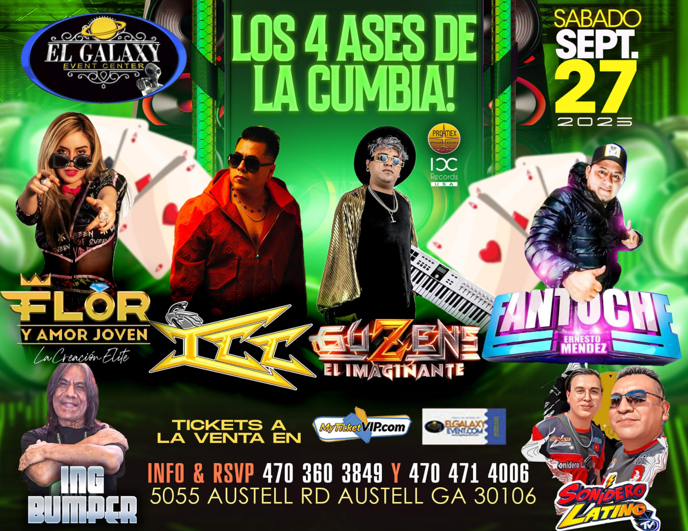 LOS 4 ASES DE LA CUMBIA GA Tickets | Boletos - EL GALAXY EVENT CENTER ...