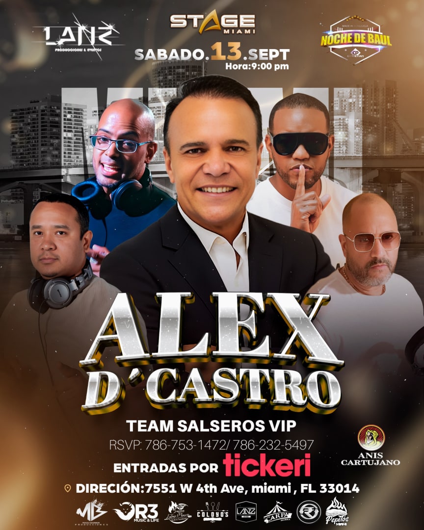 Alex D' Castro en concierto en Miami! Tickets | Boletos - STAGE MIAMI ...