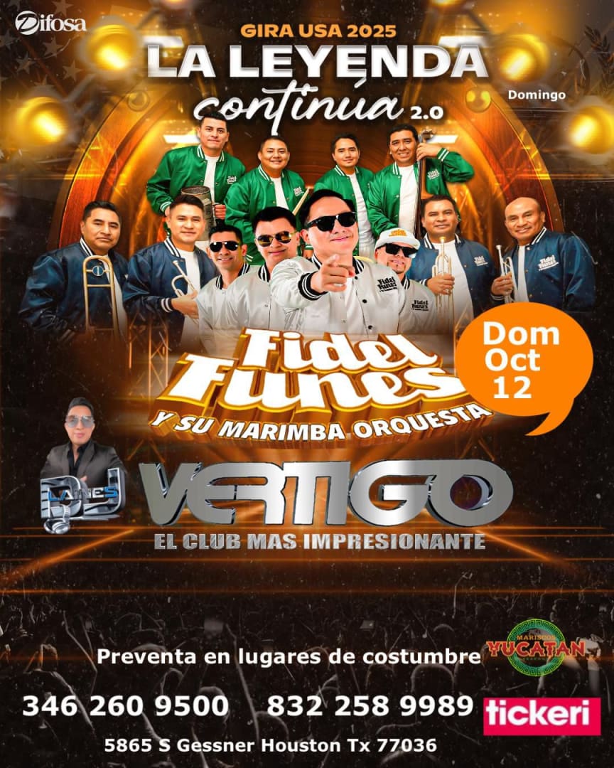 Fidel Funes y su Marimba Orquesta Tickets | Boletos - Vertigo club ...