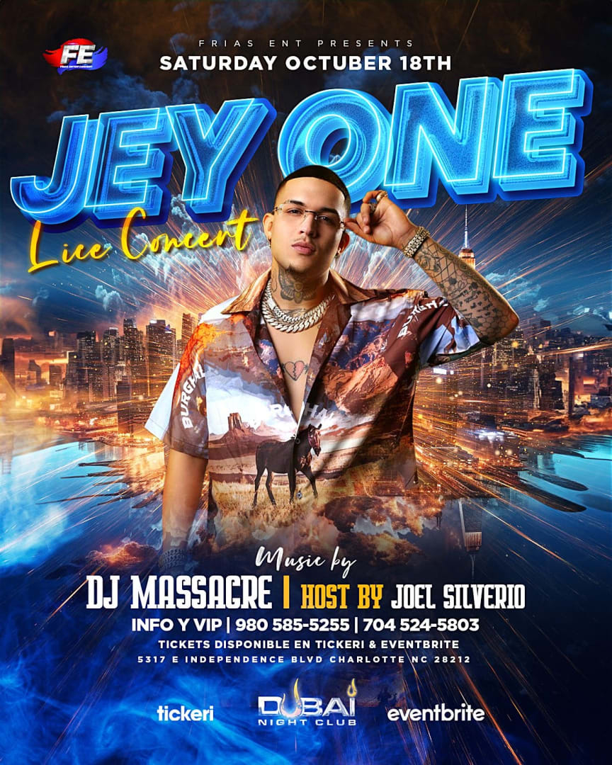 Jey One in Charlotte - Tickets 2025-10-18 | Dubai Night Club