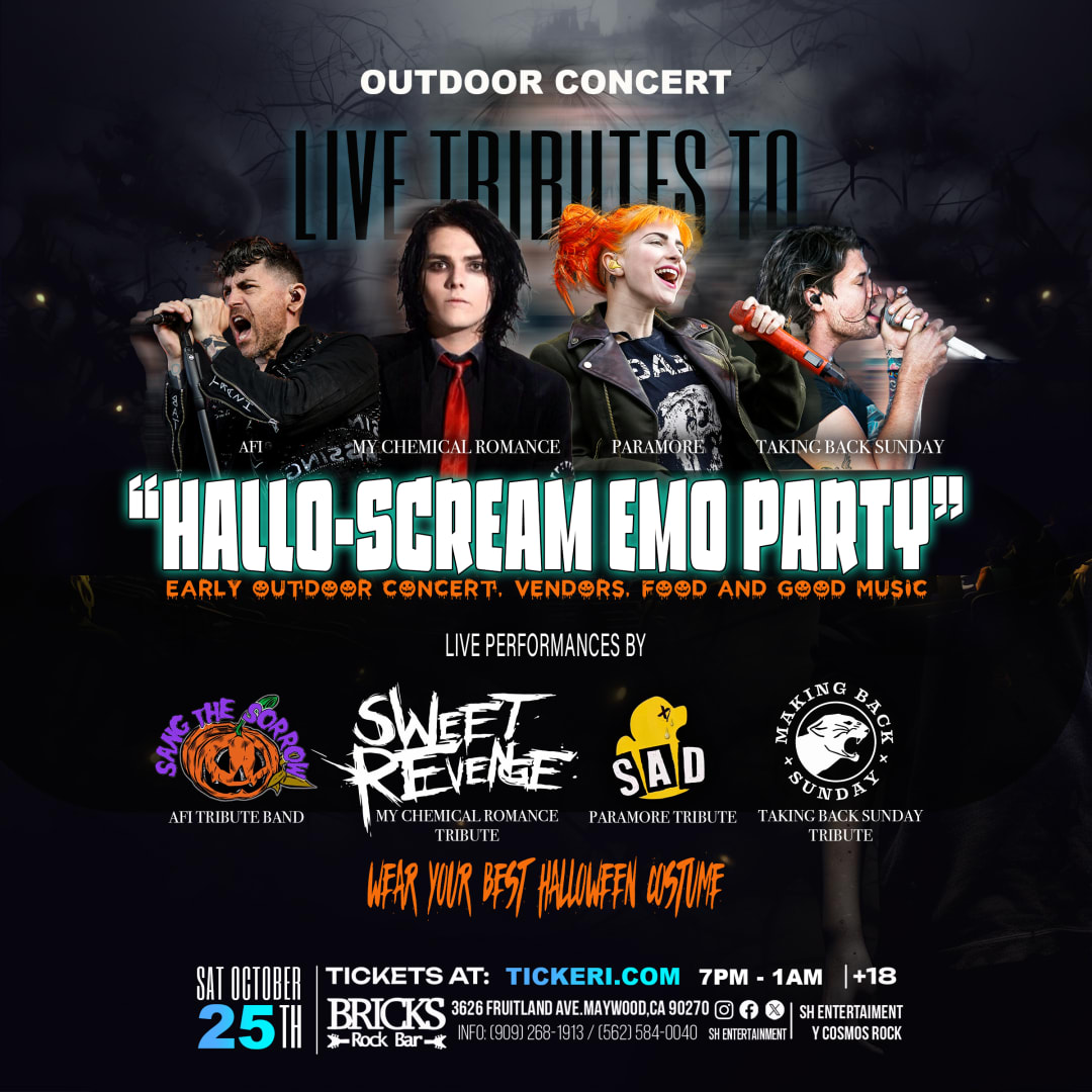 HALLO-SCREAM EMO PARTY / LIVE TRIBUTES TO MCR, PARAMORE, AFI & TAKING ...