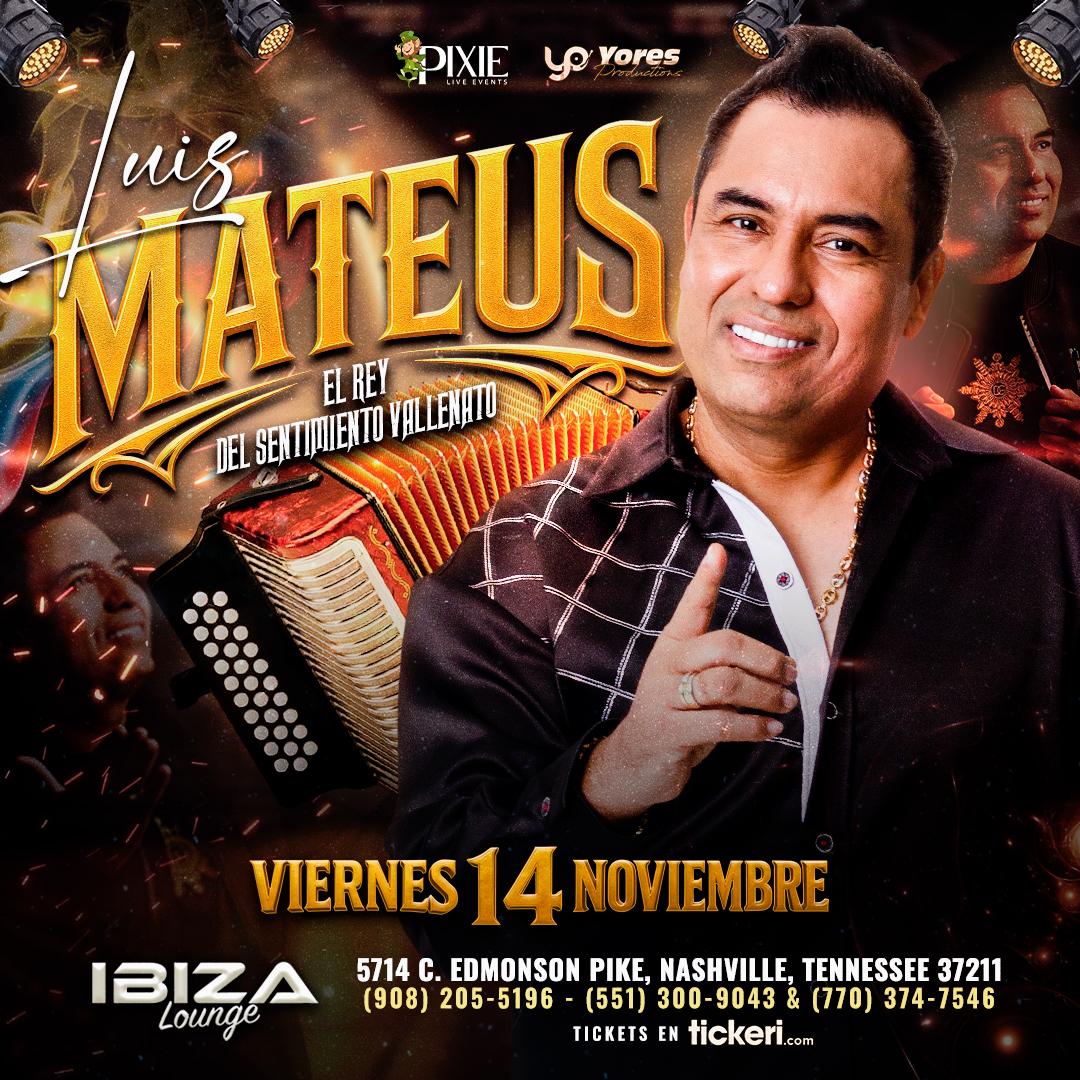 LUIS MATEUS EL REY DEL SENTIMIENTO VALLENATO EN CONCIERTO!!! NASHVILLE ...