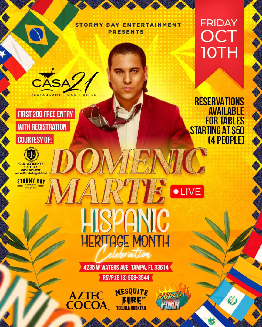 Hispanic Heritage Celebration w/ Domenic Marte in Tampa - Tickets 2025 ...