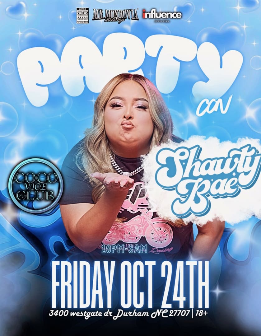 PARTY CON SHAWTYBAE Tickets | Boletos - Coco Vice Nightclub, Durham ...