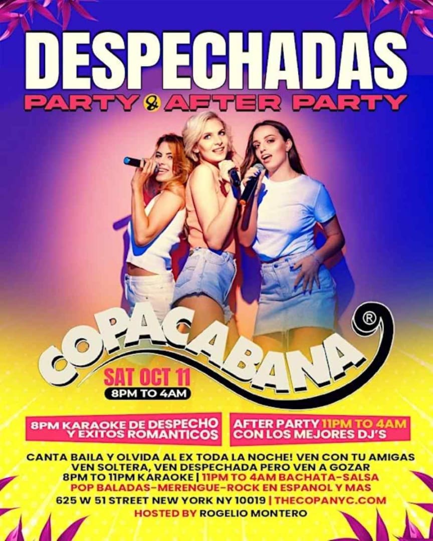 Despechadas Party at Copacabana NYC – October 11 Tickets | Boletos ...