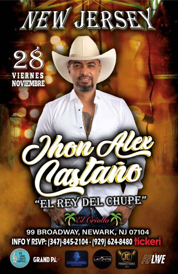JHON ALEX CASTAÑO EN NJ Tickets | Boletos - El Criollo Restaurant ...