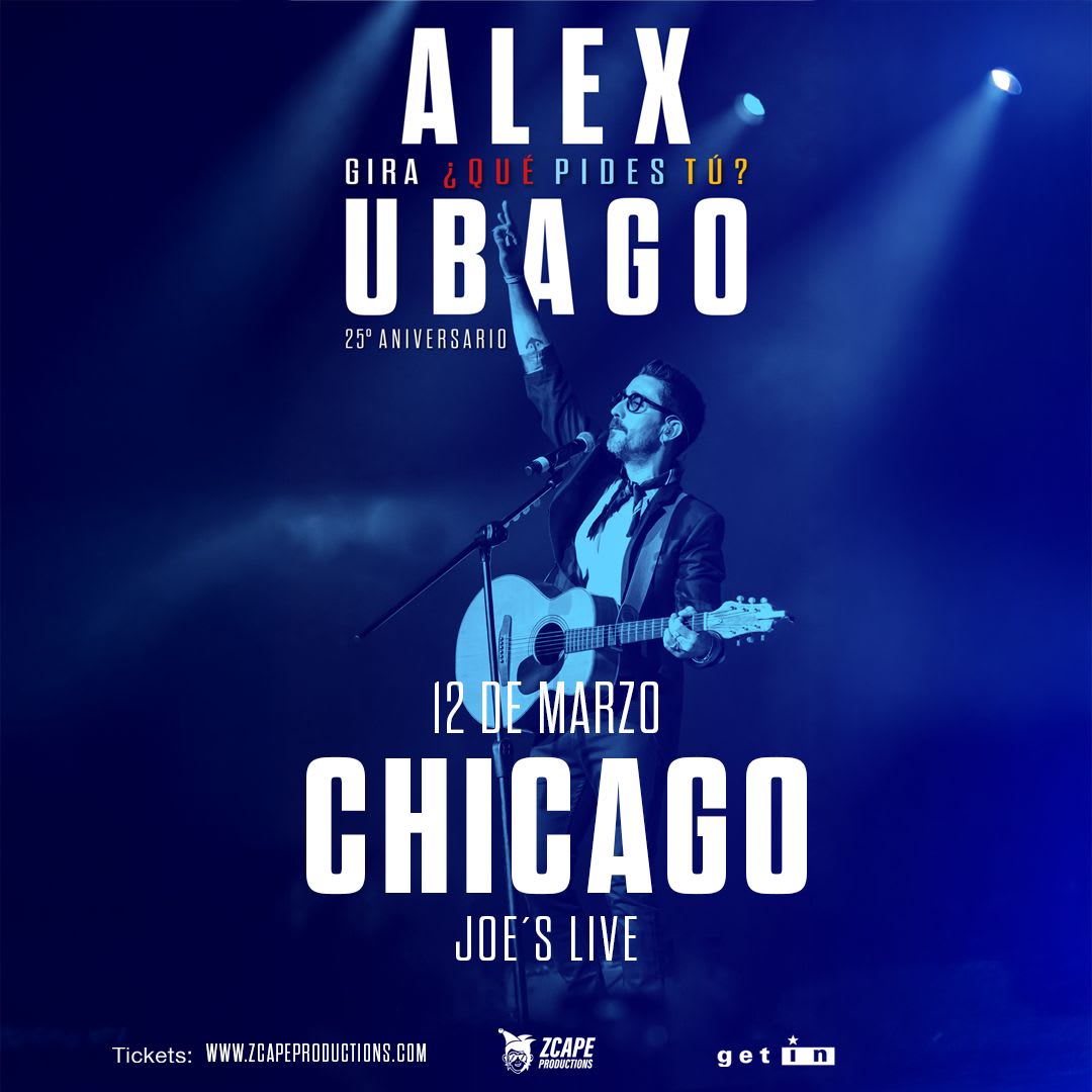 Alex Ubago en concierto en Chicago Tickets | Boletos - Joe's Live ...