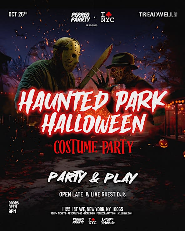 HAUNTED PARK HALLOWEEN CUSTOME PARTY - PARTY & PLAY @ TREADWELL PARK ...
