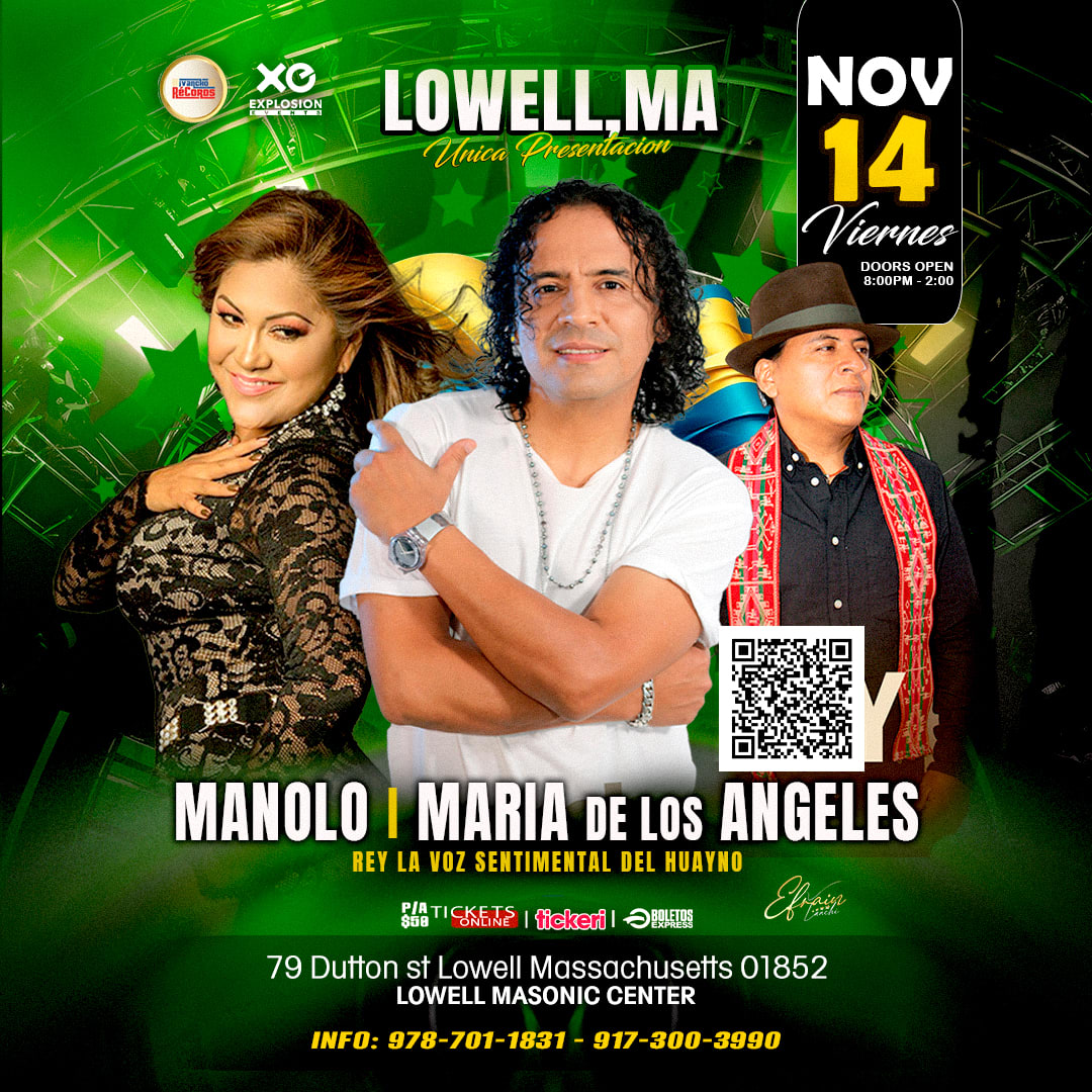 MANOLO, MARIA DE LOS ANGELES EN LOWELL,MA. in Lowell - Tickets 2025-11 ...