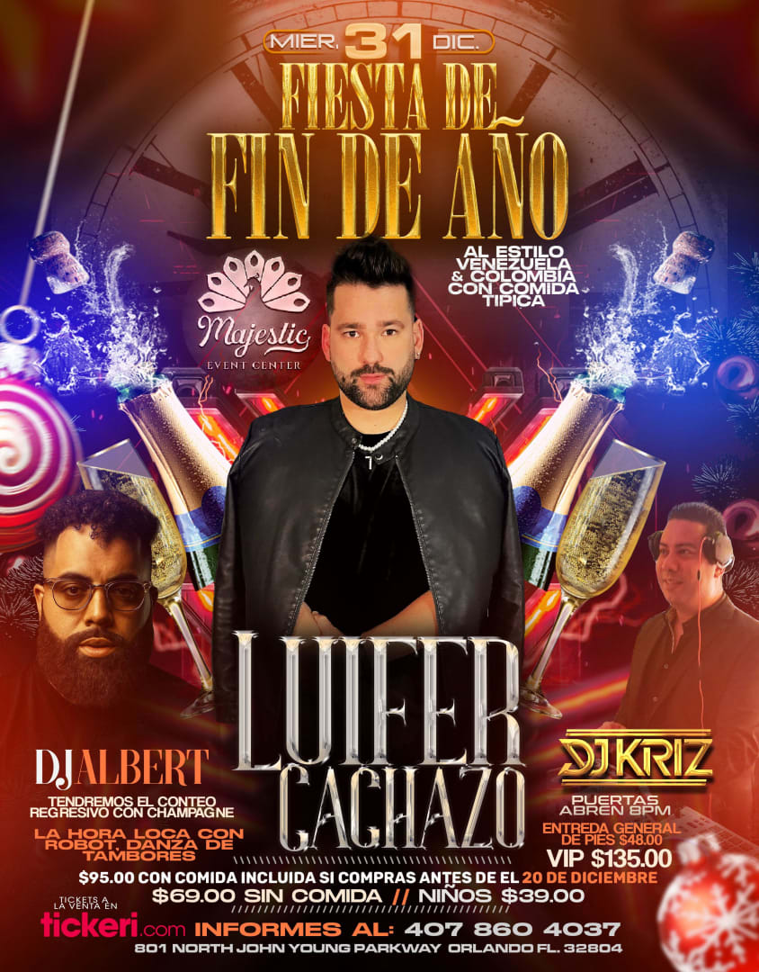 New Years eve 2025 / Fiesta y Cena de fin de ano Con Luifer Cachazo en ...