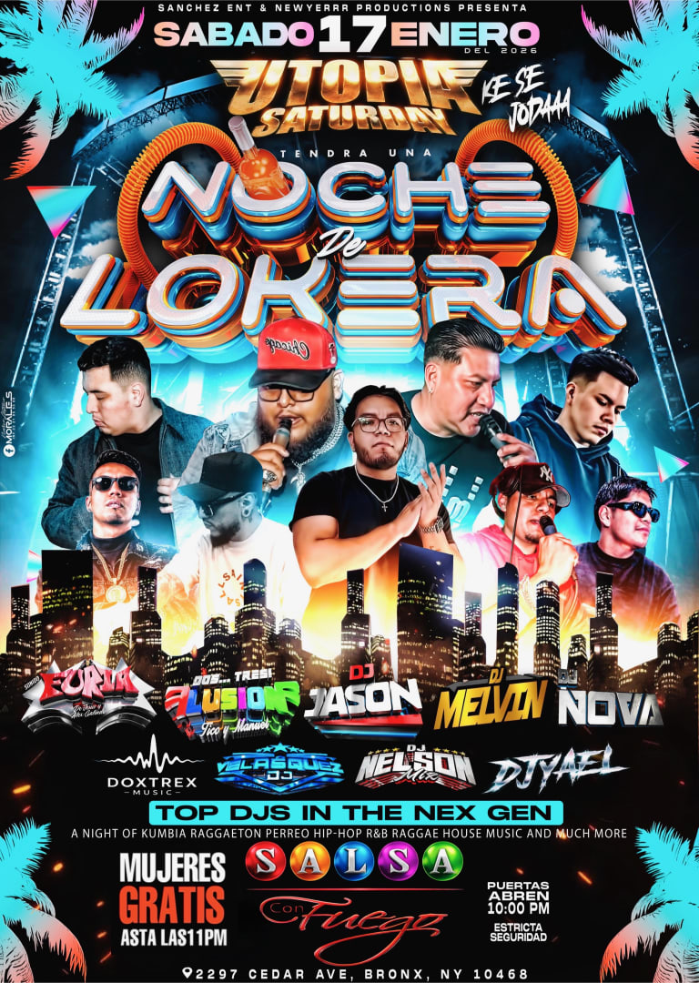 Utopia Saturdays January 17th in Bronx - Tickets 2026-01-17 | Salsa Con ...