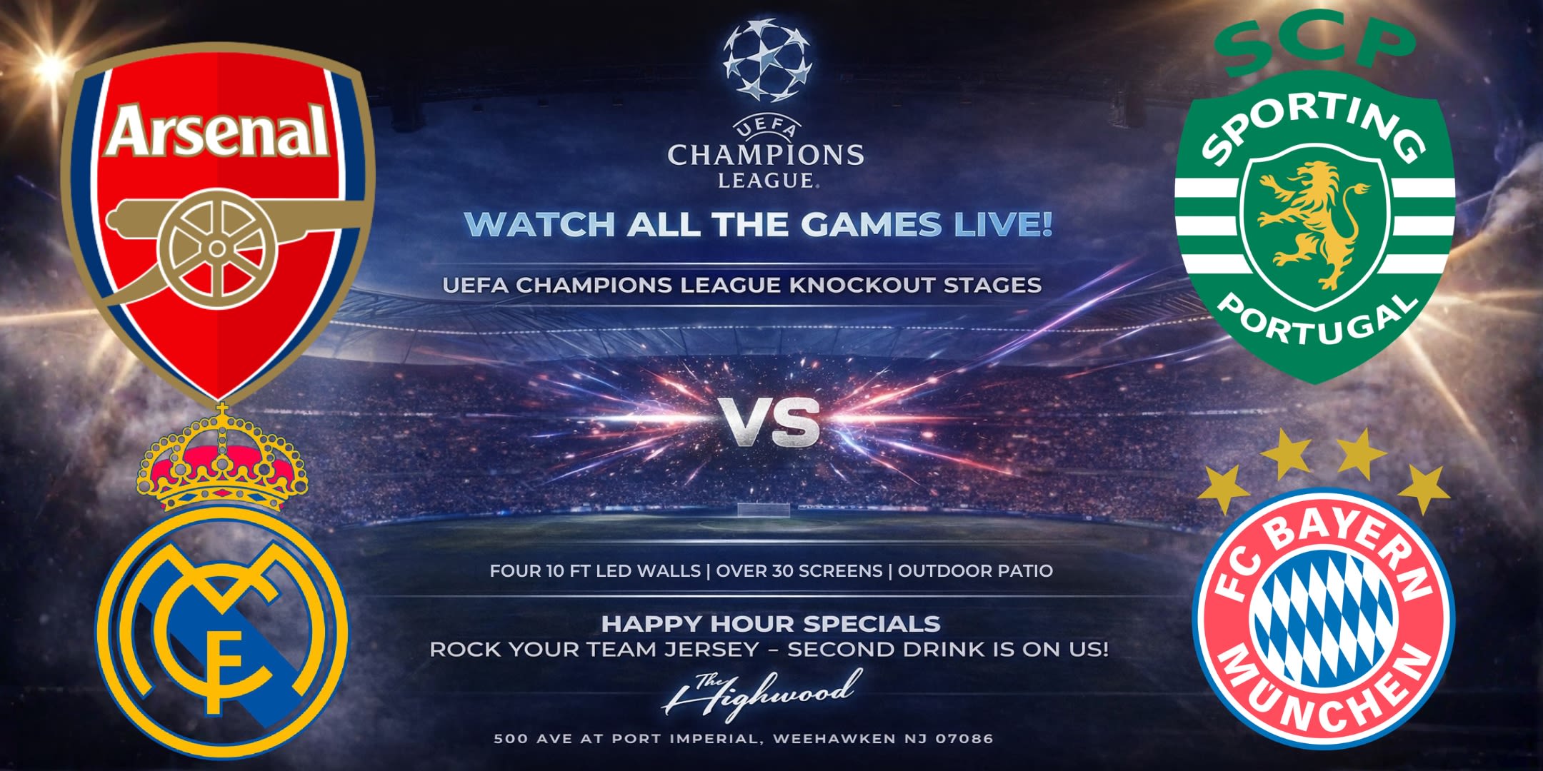 UEFA Champions League Arsenal vs Sporting CP + Bayern Munich vs Real ...