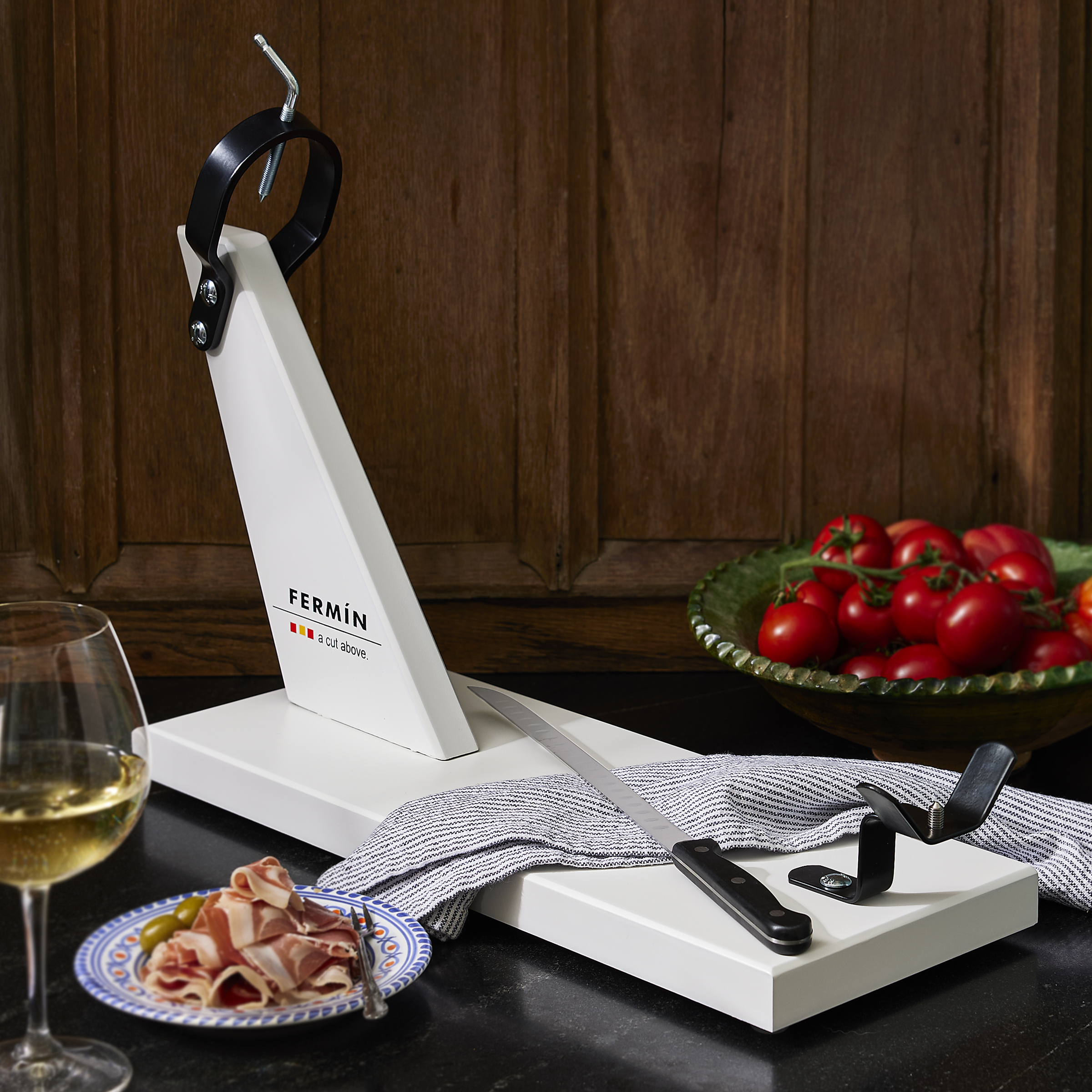 Shop Lacquered Wood Ham Holder by Fermin Online | La Tienda