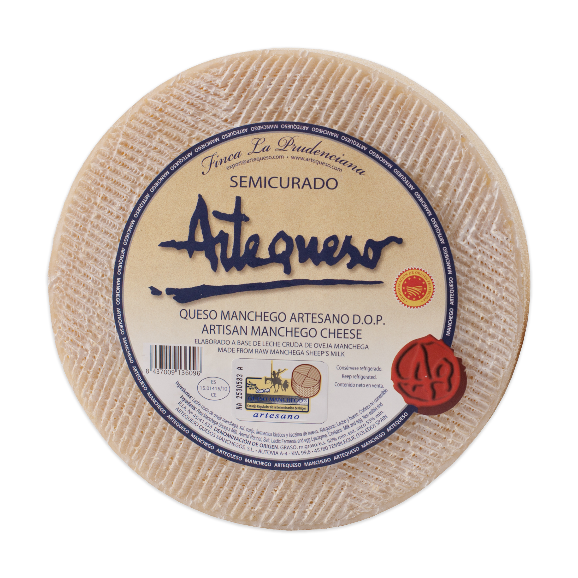 Shop Large Wheel of Artisan Young Manchego Cheese Online | La Tienda