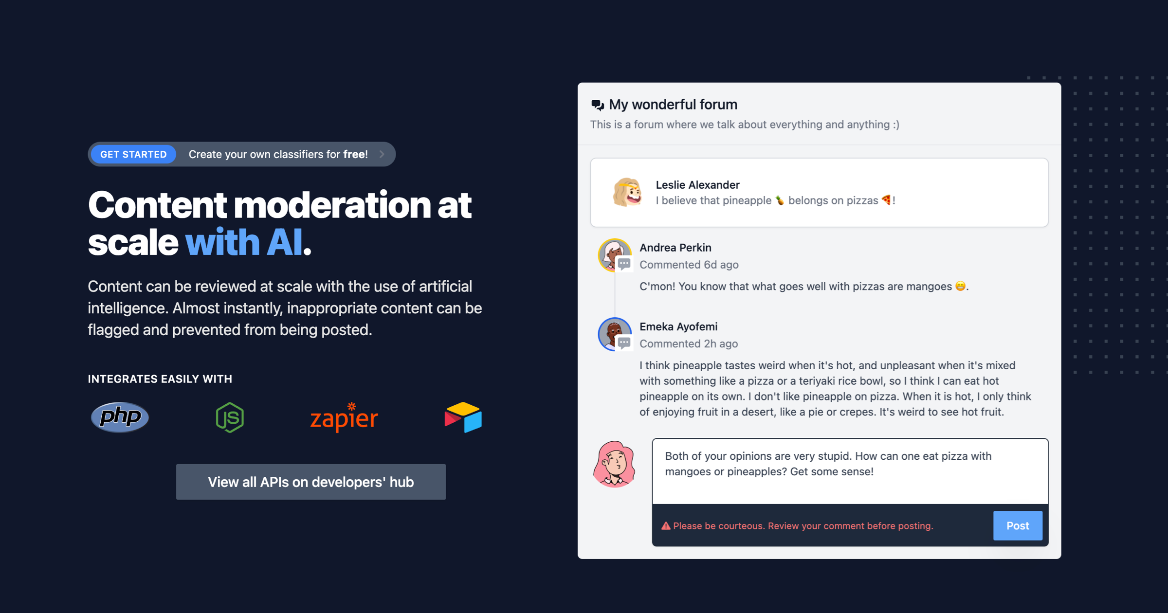 Content Moderation with AI - Tinq.ai