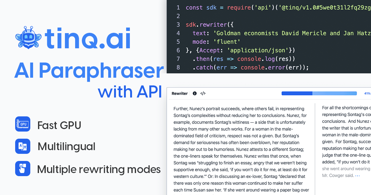 AI Paraphraser - Tinq.ai