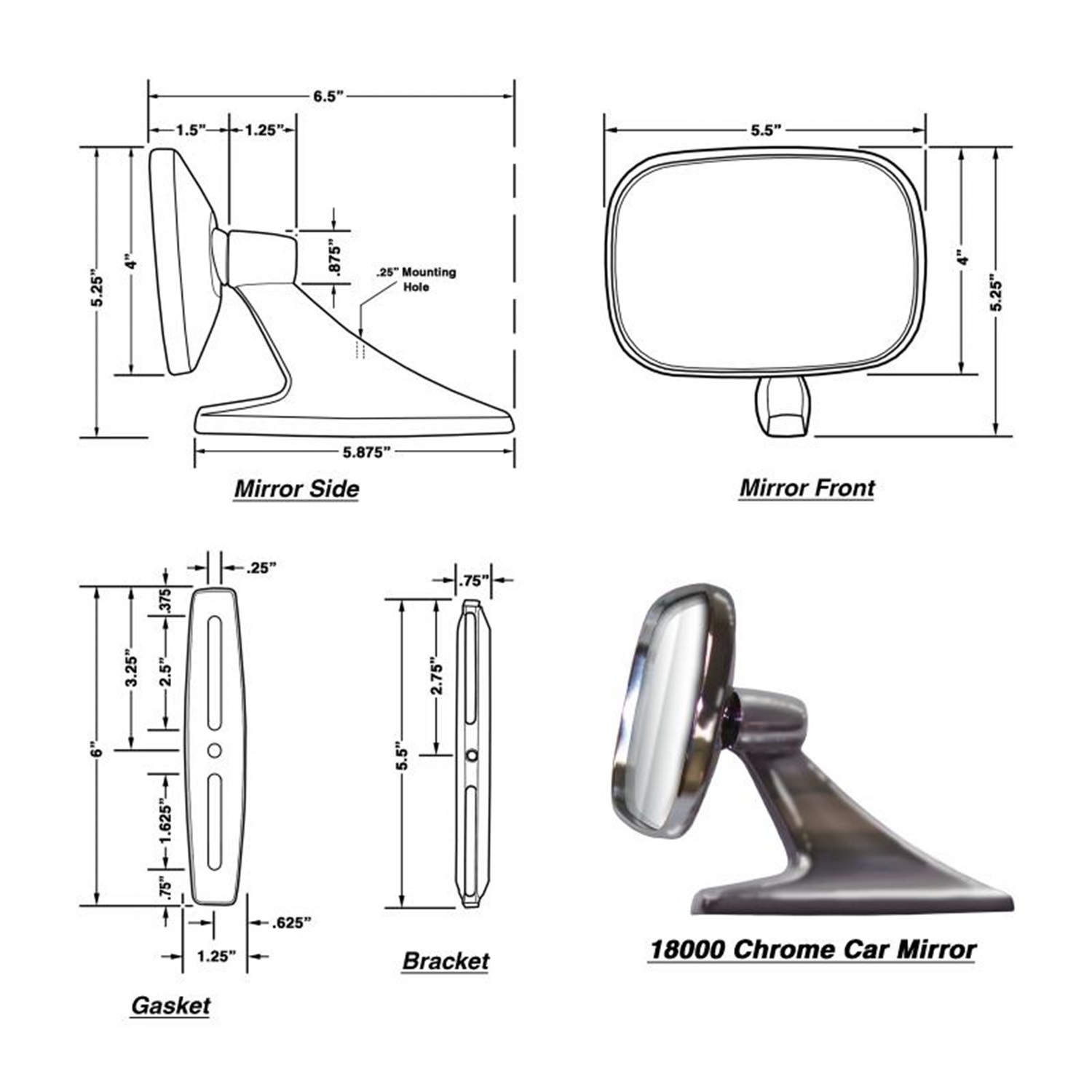 Universal car mirrors store