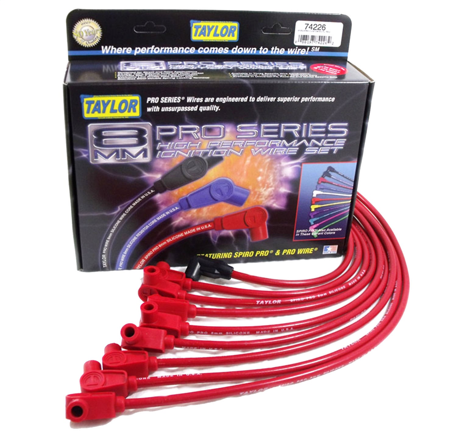 Taylor Cable 74226 8mm Spiro-Pro Ignition Wire Set 74226 - Tint World